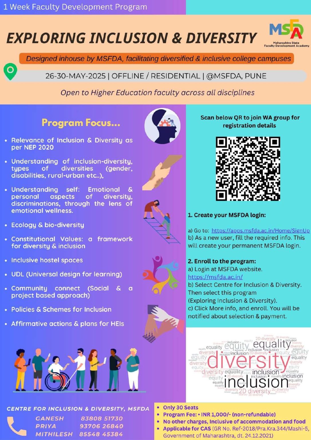 Center for Inclusion & Diversity- MSFDA-FDP-Inhouse -26-30-May-2025-@MSFDA, Pune - MSFDA